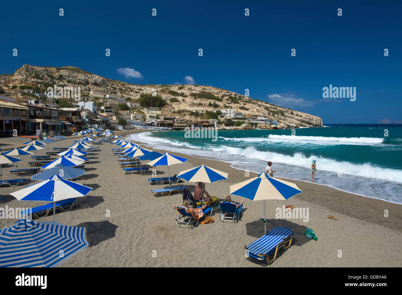 Matala Beach, Crete, Greece Stock Photo - Alamy