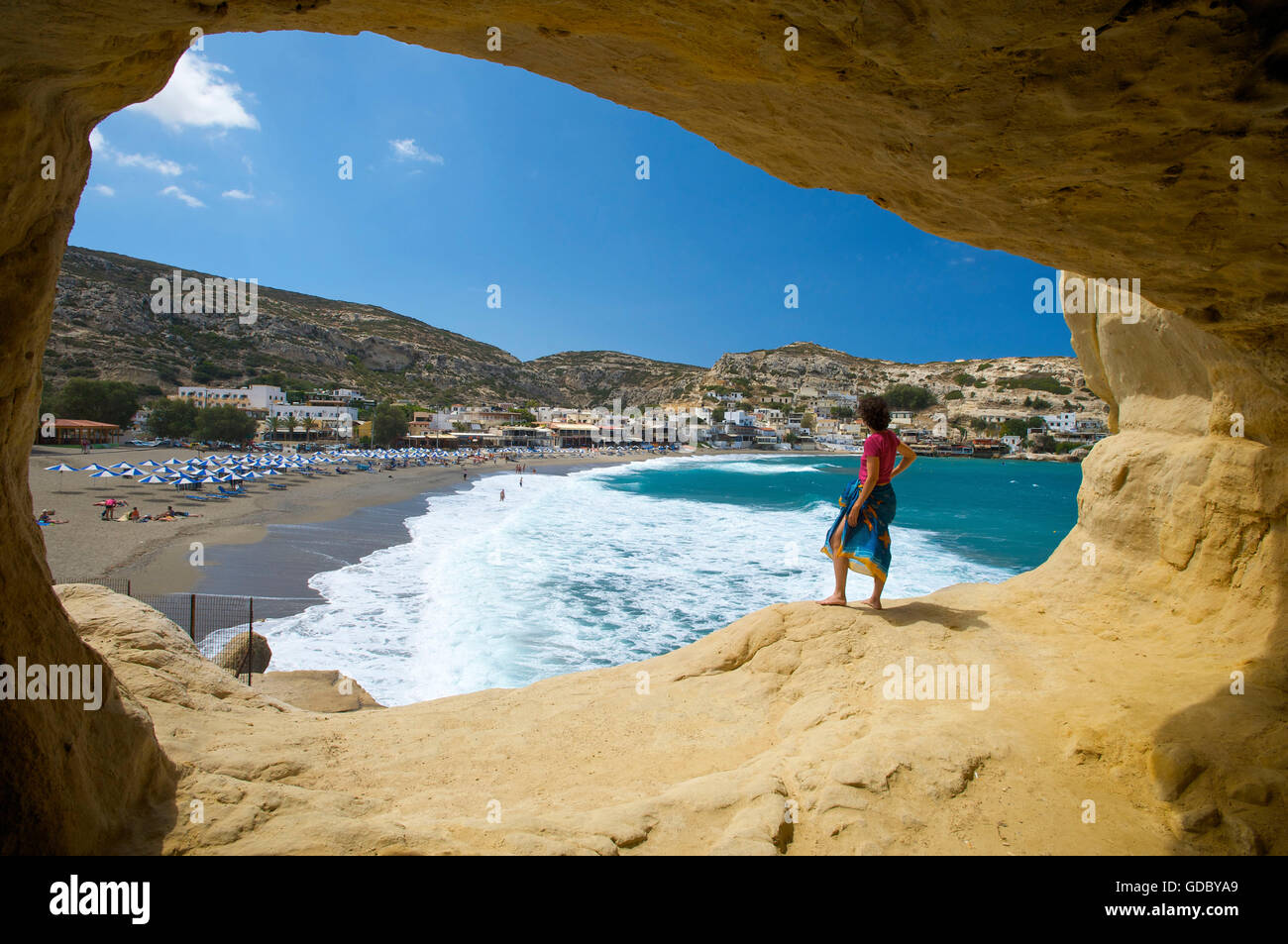 Matala Beach, Crete, Greece Stock Photo - Alamy
