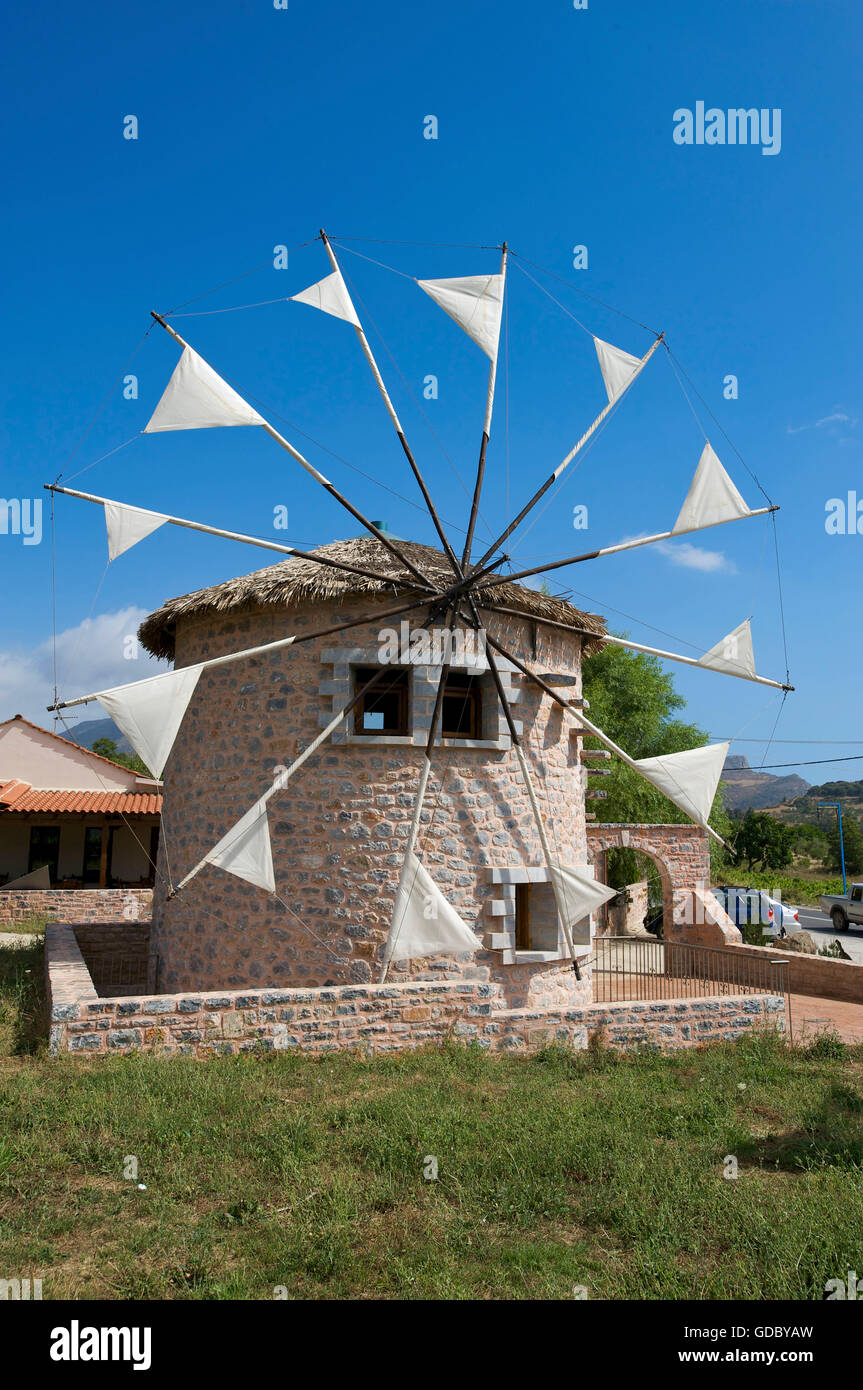 Windmill, Crete, Greece Stock Photo - Alamy