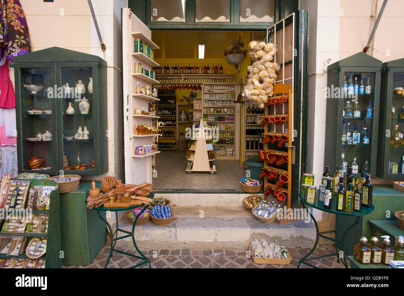 Souvenir shop in the Old Town of Chania, Crete, Greece Stock Photo - Alamy