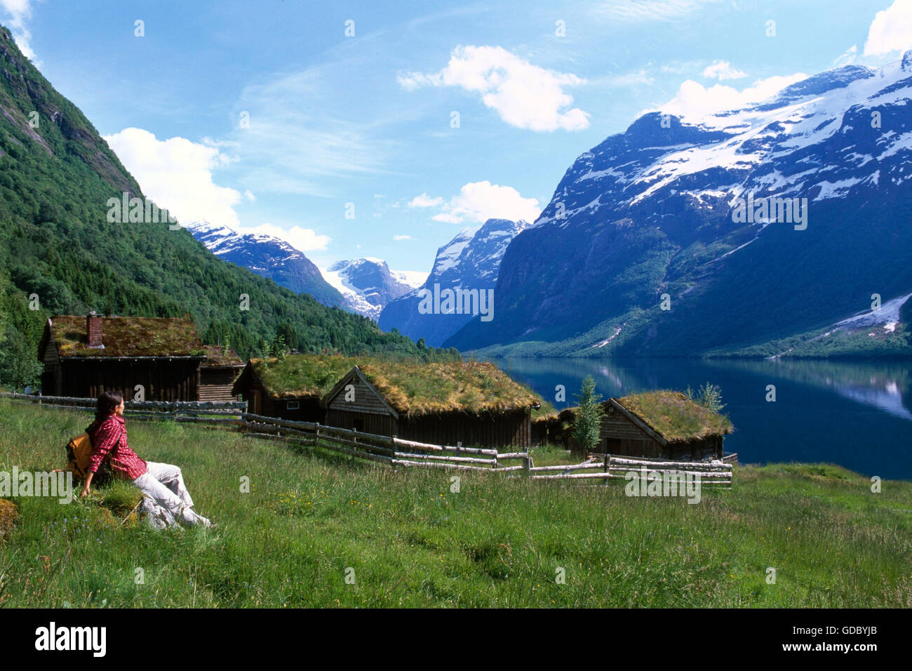 Hikerl at lake loen hi-res stock photography and images - Alamy