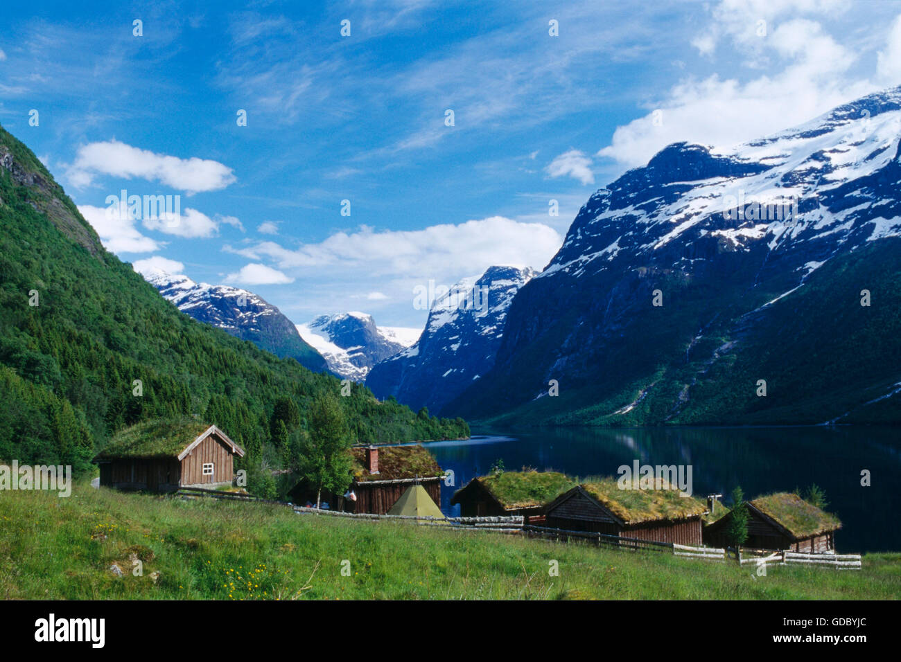 Lake Loen, fjord, Norway Stock Photo - Alamy
