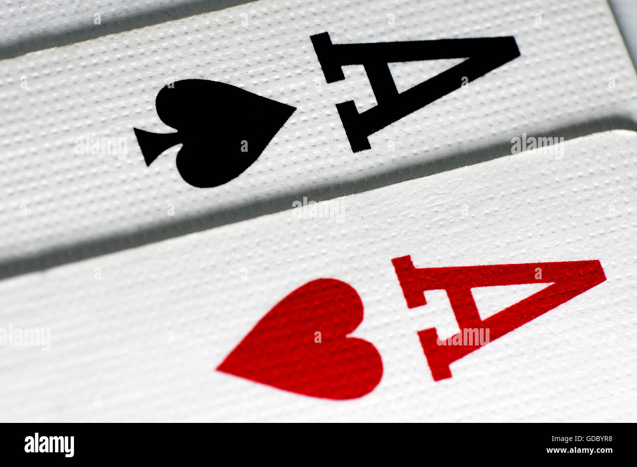 A pair of aces playing cards macro close up Stock Photo - Alamy