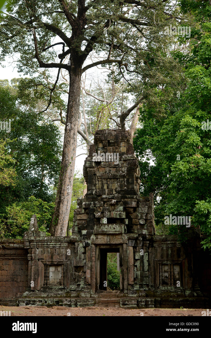 A Gate in the Angkor Thom in the Temple City of Angkor near the City of ...