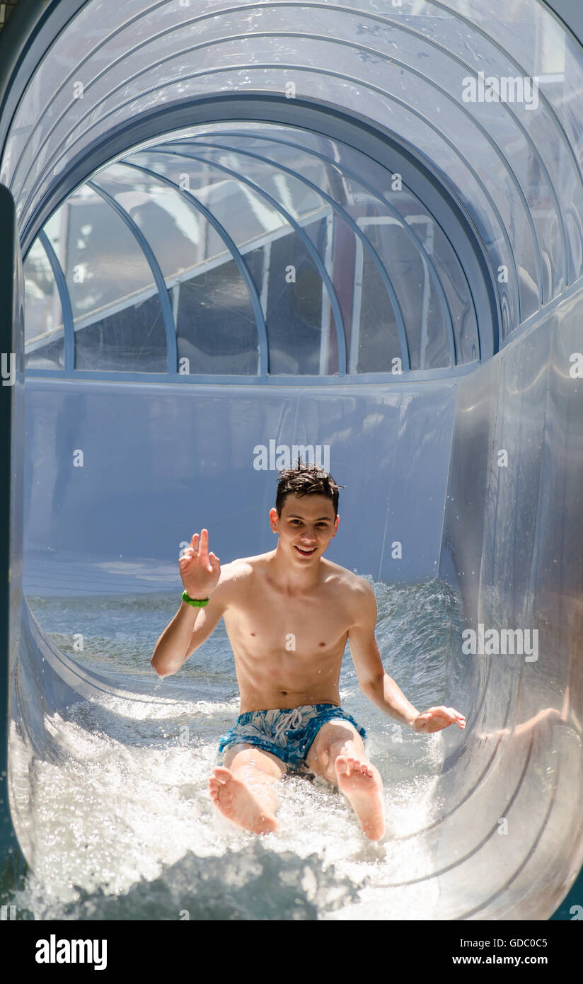 Going down waterslide hi-res stock photography and images - Alamy