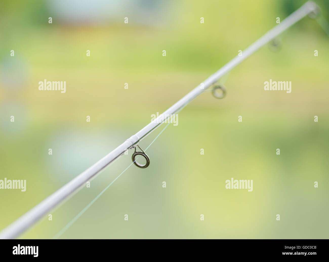Rod ring with green camouflage line on green Stock Photo - Alamy