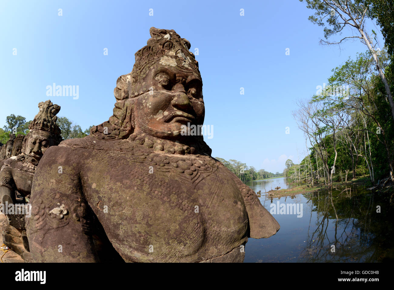 The Bridge at the Angkor Tom Gate in the Temple City of Angkor near the ...