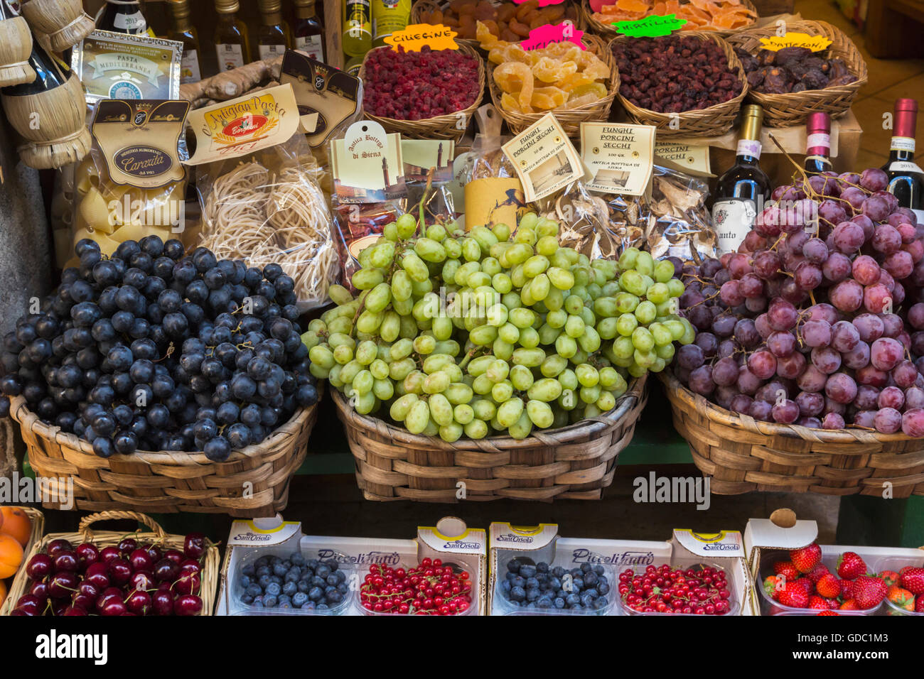 Display of Italian food, in Siena, Siena Province, Tuscany, Italy ...