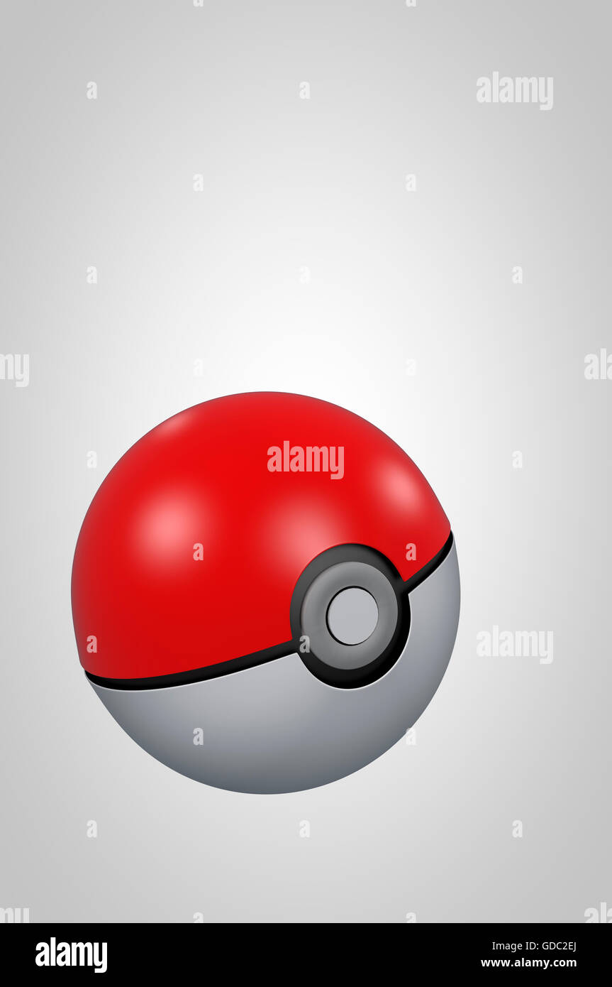 3D Illustration pokeball Stock Photo - Alamy