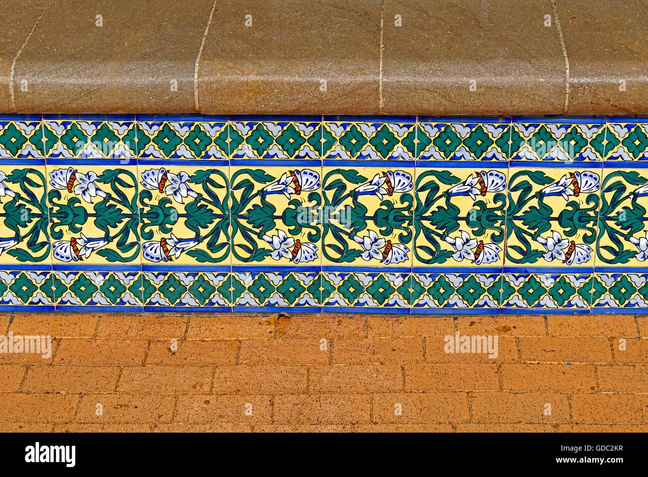 Tile pattern,Parque del Obelisco Stock Photo - Alamy