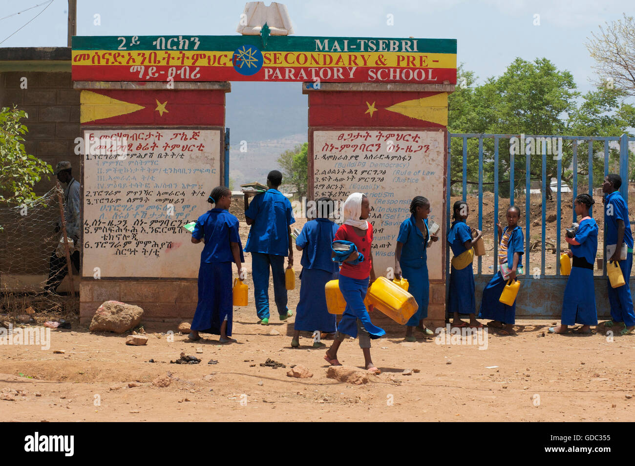 Ethiopian school gates, May Tsemre, Tigray, Ethiopia Stock Photo - Alamy