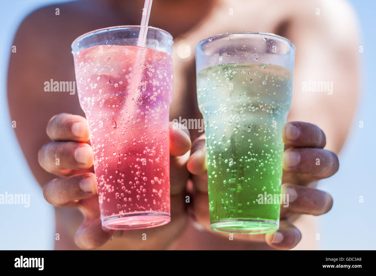 colored glass ice shake hands Stock Photo - Alamy