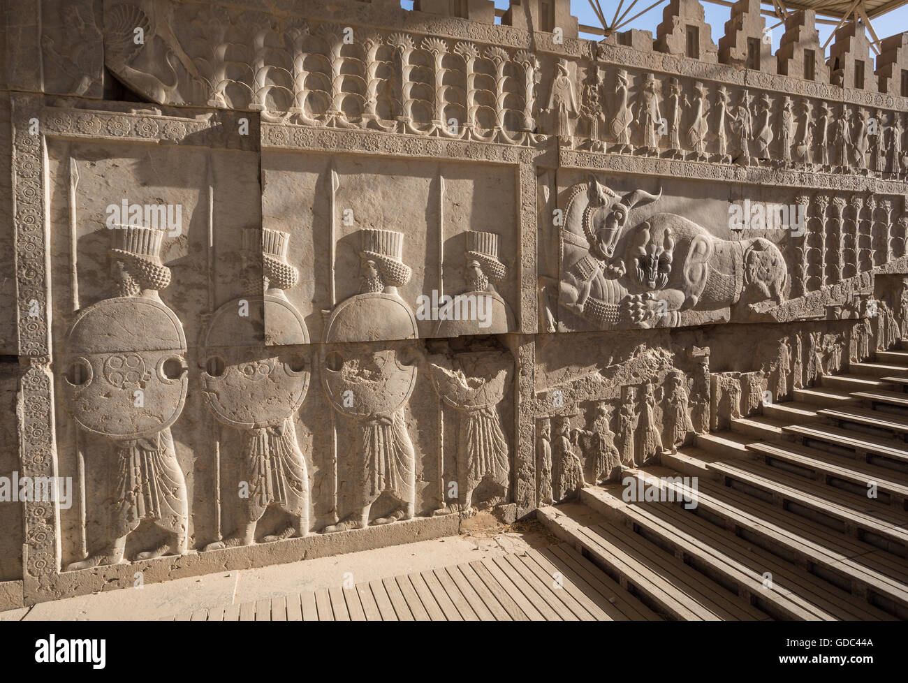 Iran,Persepolis City,Ruins of Persepolis,Relief at the Apadana ...