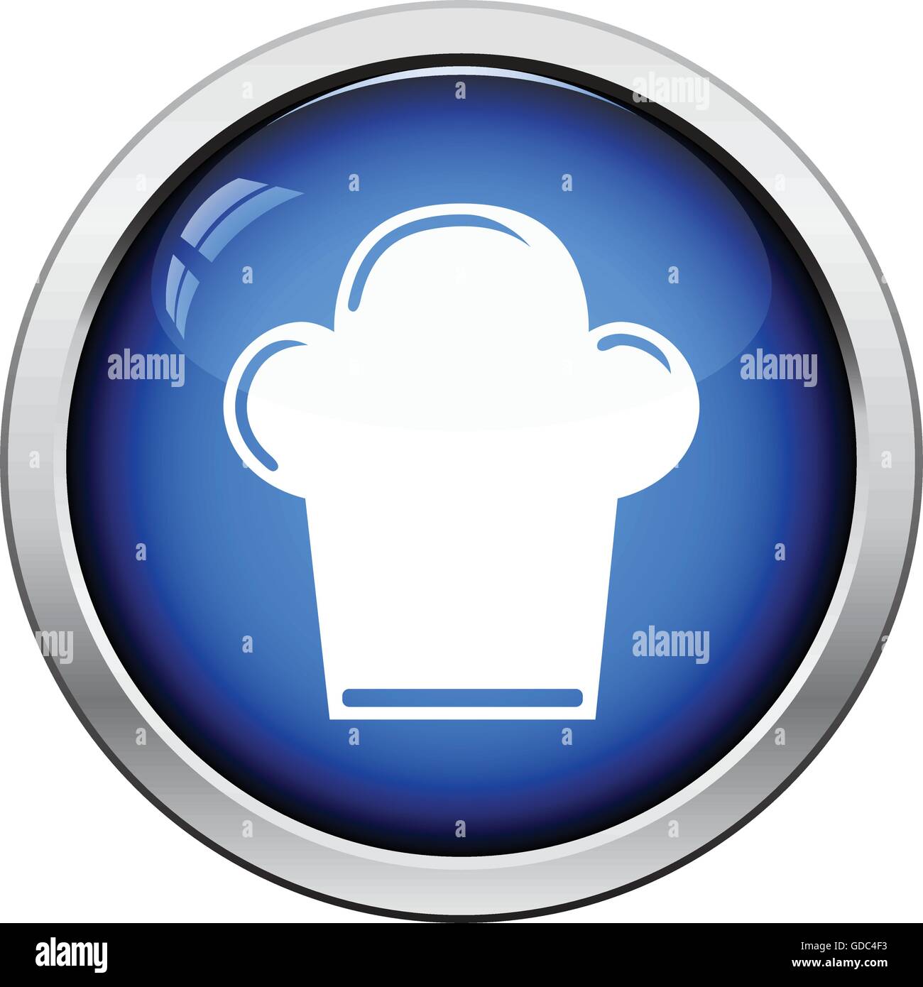 Chief cap icon. Glossy button design. Vector illustration Stock Vector ...