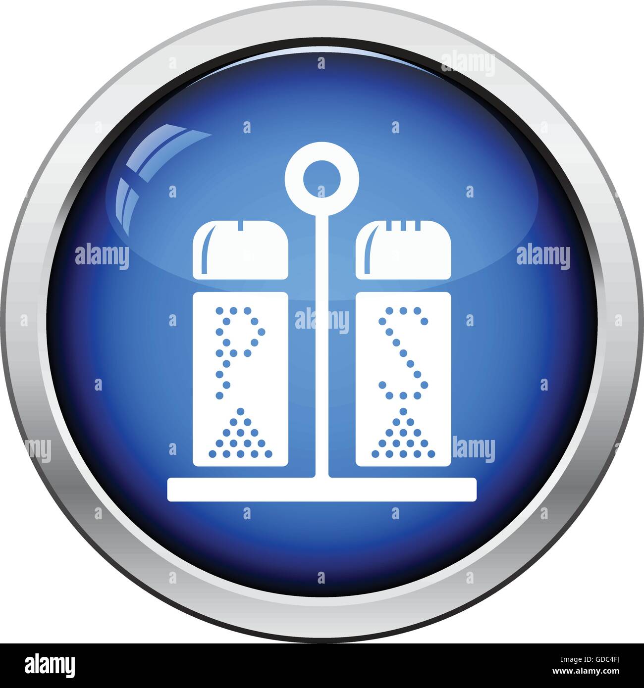 Pepper and salt icon. Glossy button design. Vector illustration Stock ...