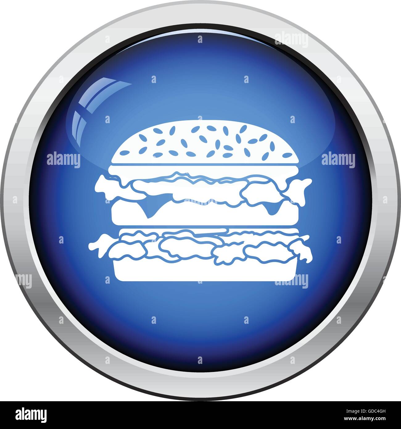 Hamburger icon. Glossy button design. Vector illustration Stock Vector ...