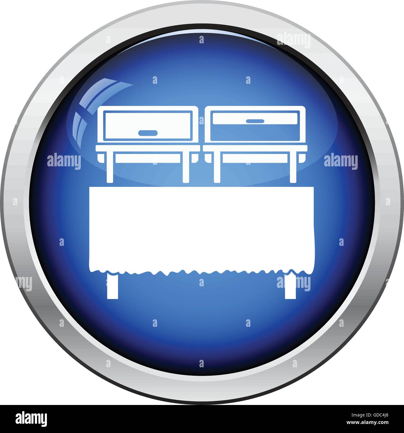 Chafing dish icon. Glossy button design. Vector illustration Stock ...