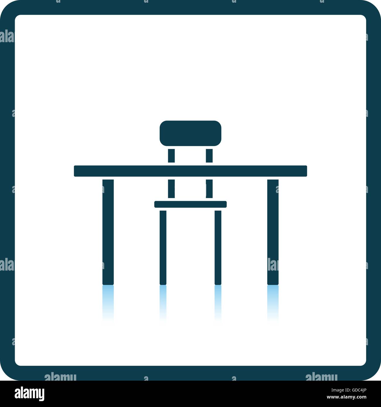 Icon of Table and chair. Shadow reflection design. Vector illustration ...
