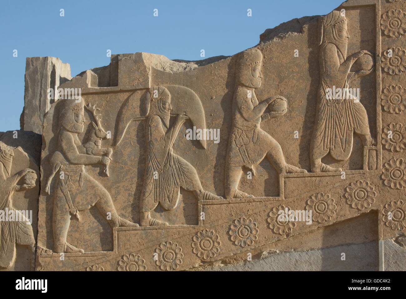 Iran,Persepolis City,Ruins of Persepolis,Relief at the Apadana ...