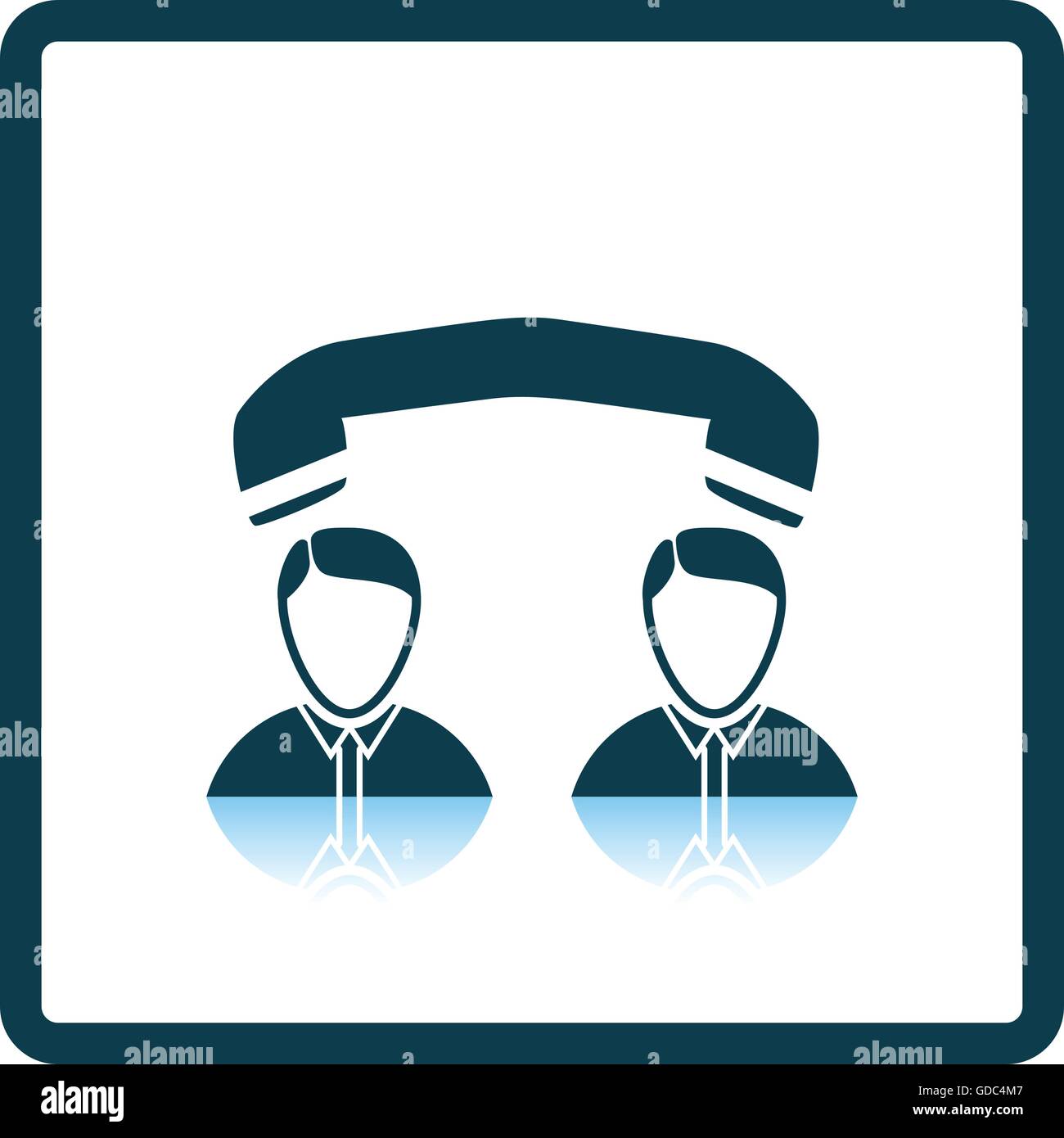 Icon of Telephone conversation. Shadow reflection design. Vector ...