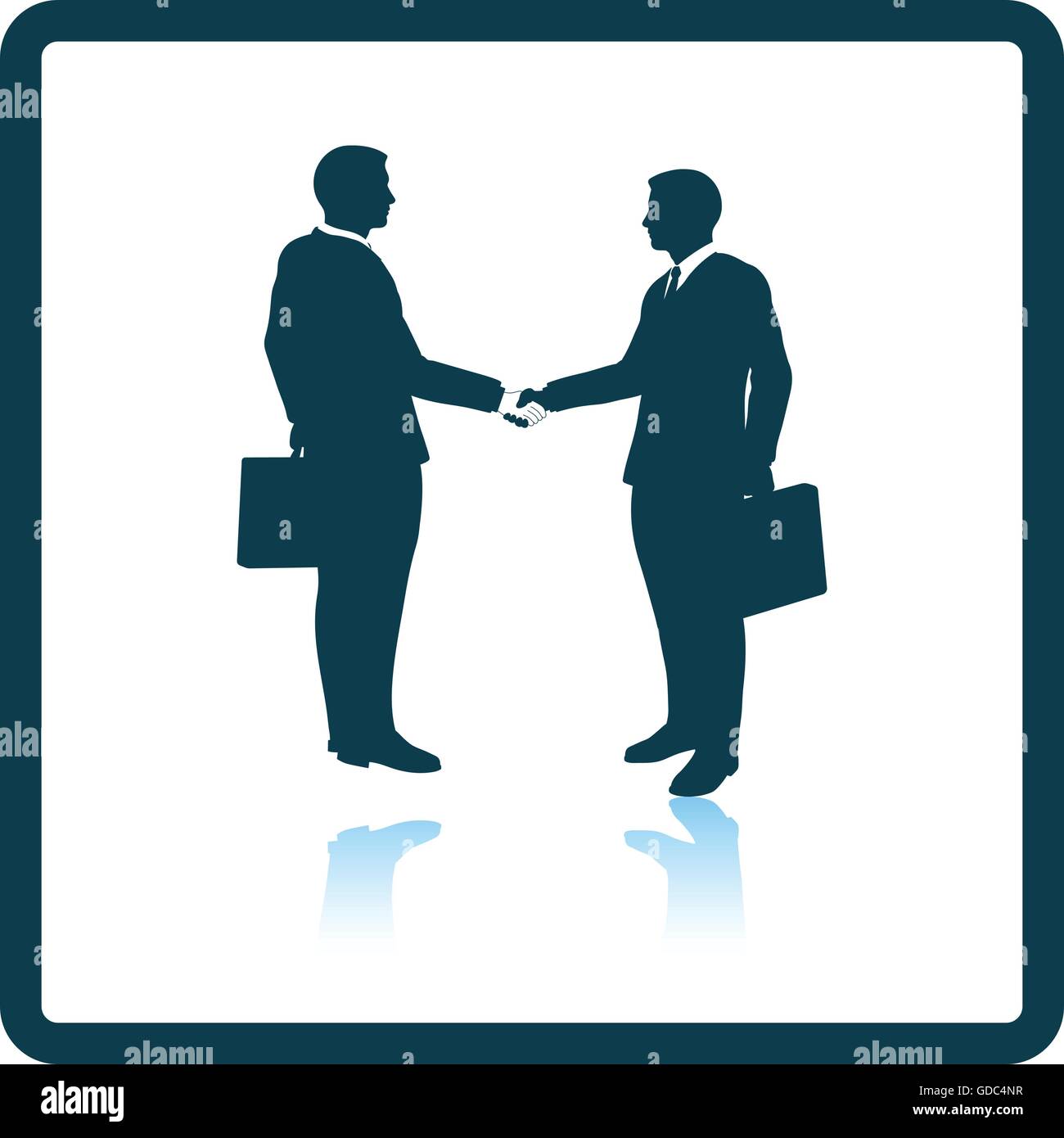 Icon of Meeting businessmen. Shadow reflection design. Vector ...