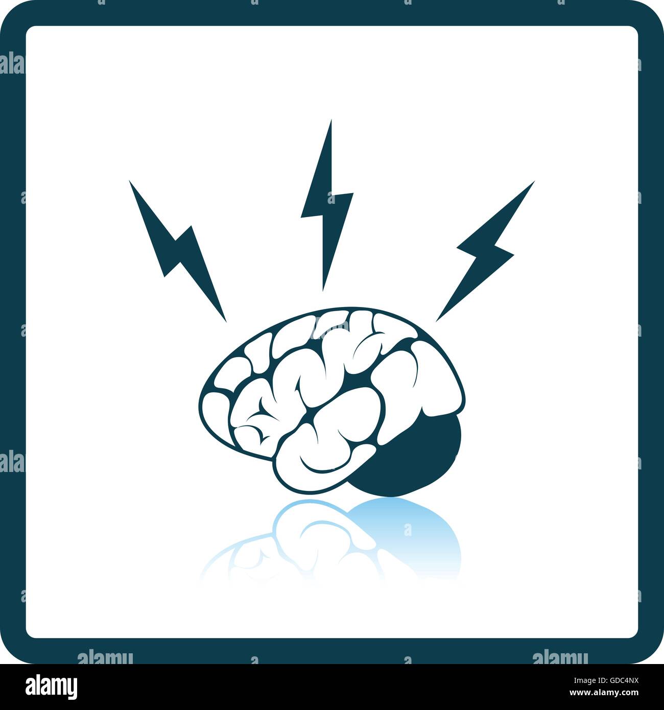 Icon of Brainstorm. Shadow reflection design. Vector illustration Stock ...