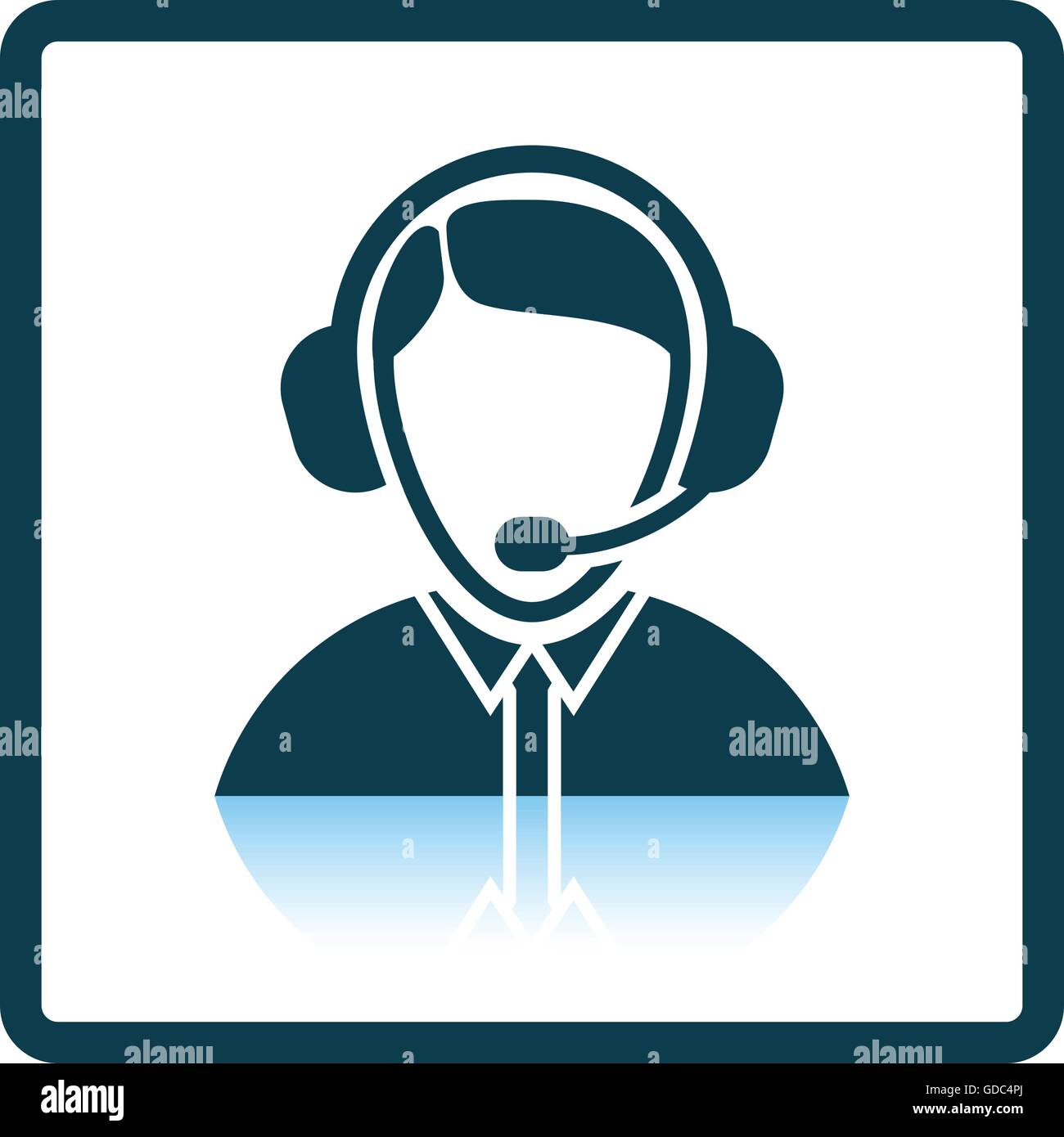 Support worker icon. Shadow reflection design. Vector illustration ...