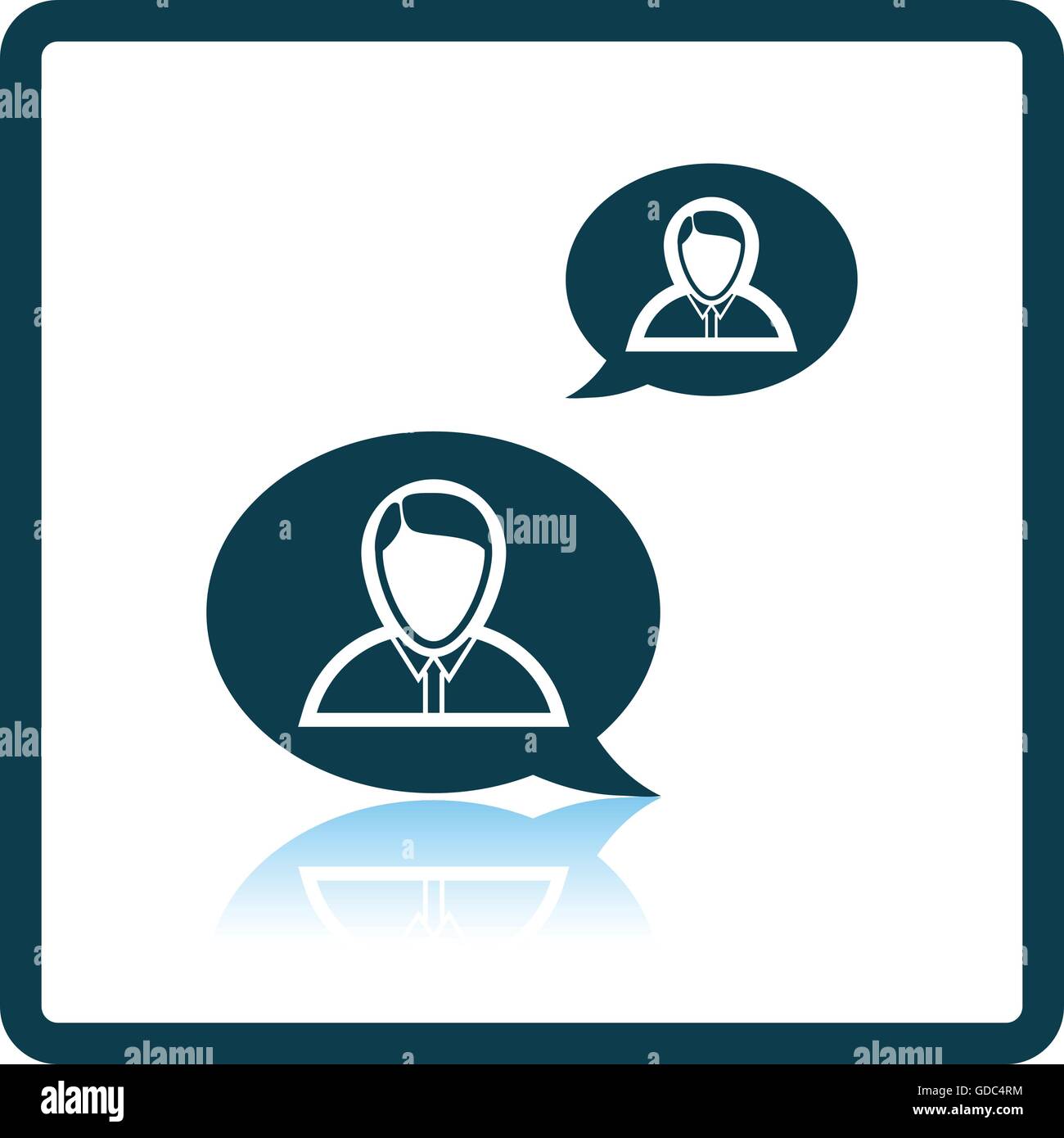 Chating businessmen icon. Shadow reflection design. Vector illustration ...