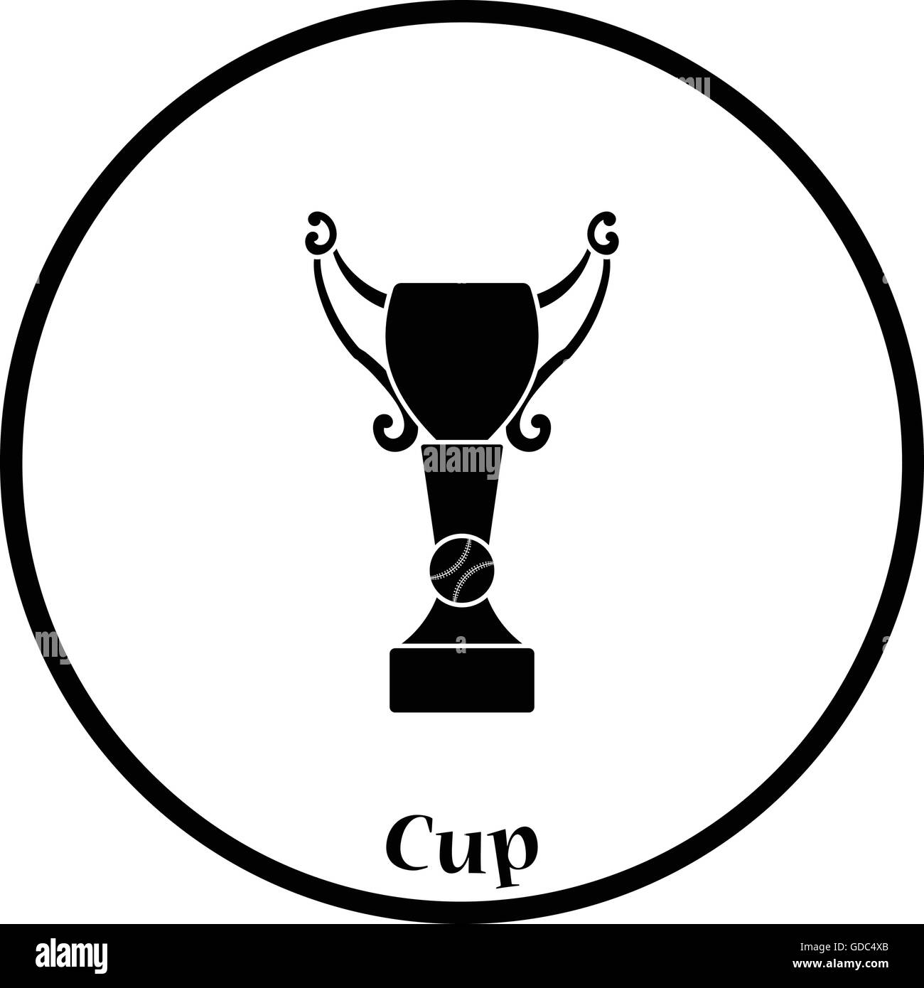 Baseball cup icon. Thin circle design. Vector illustration Stock Vector ...