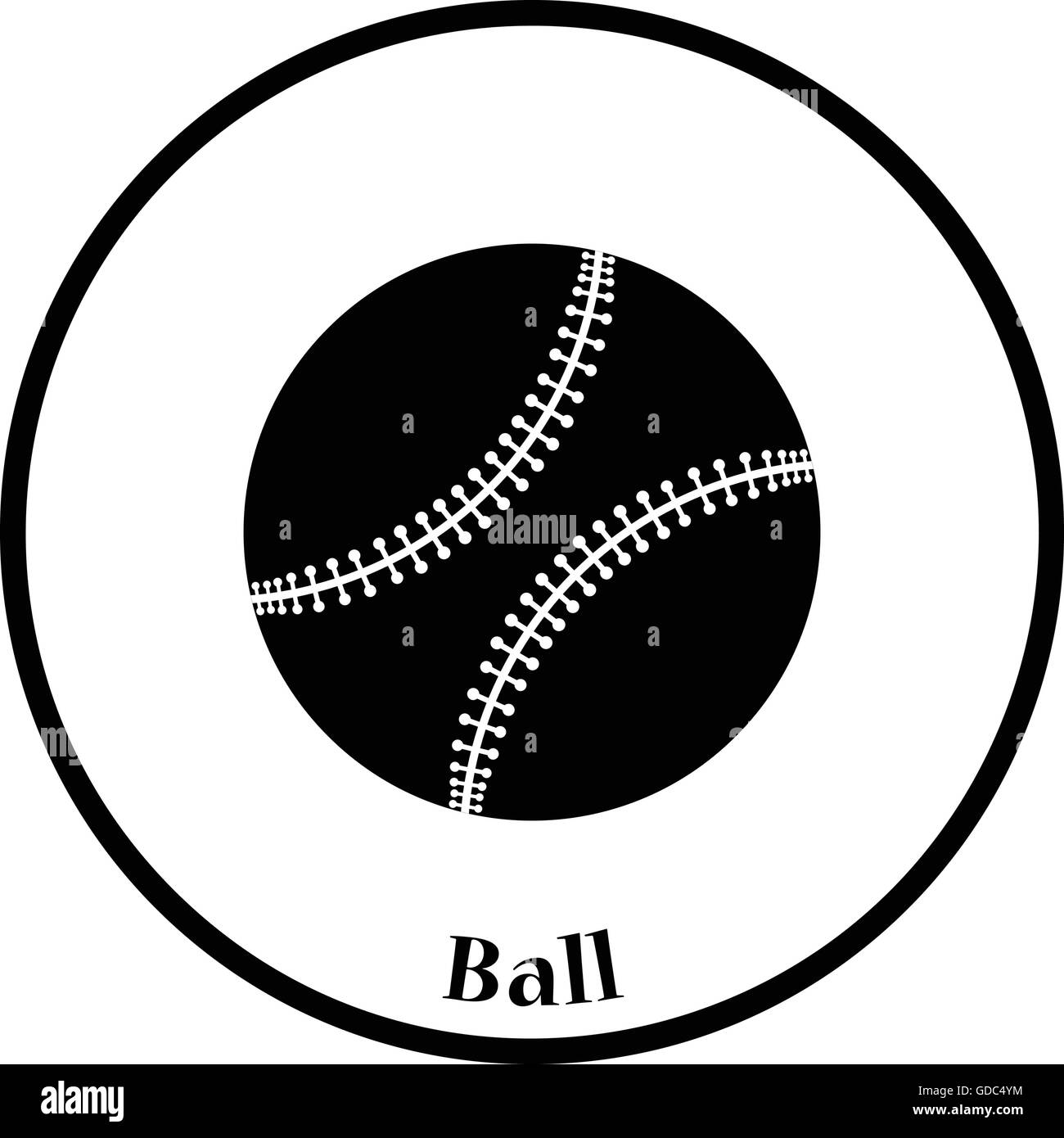Baseball ball icon. Thin circle design. Vector illustration Stock ...