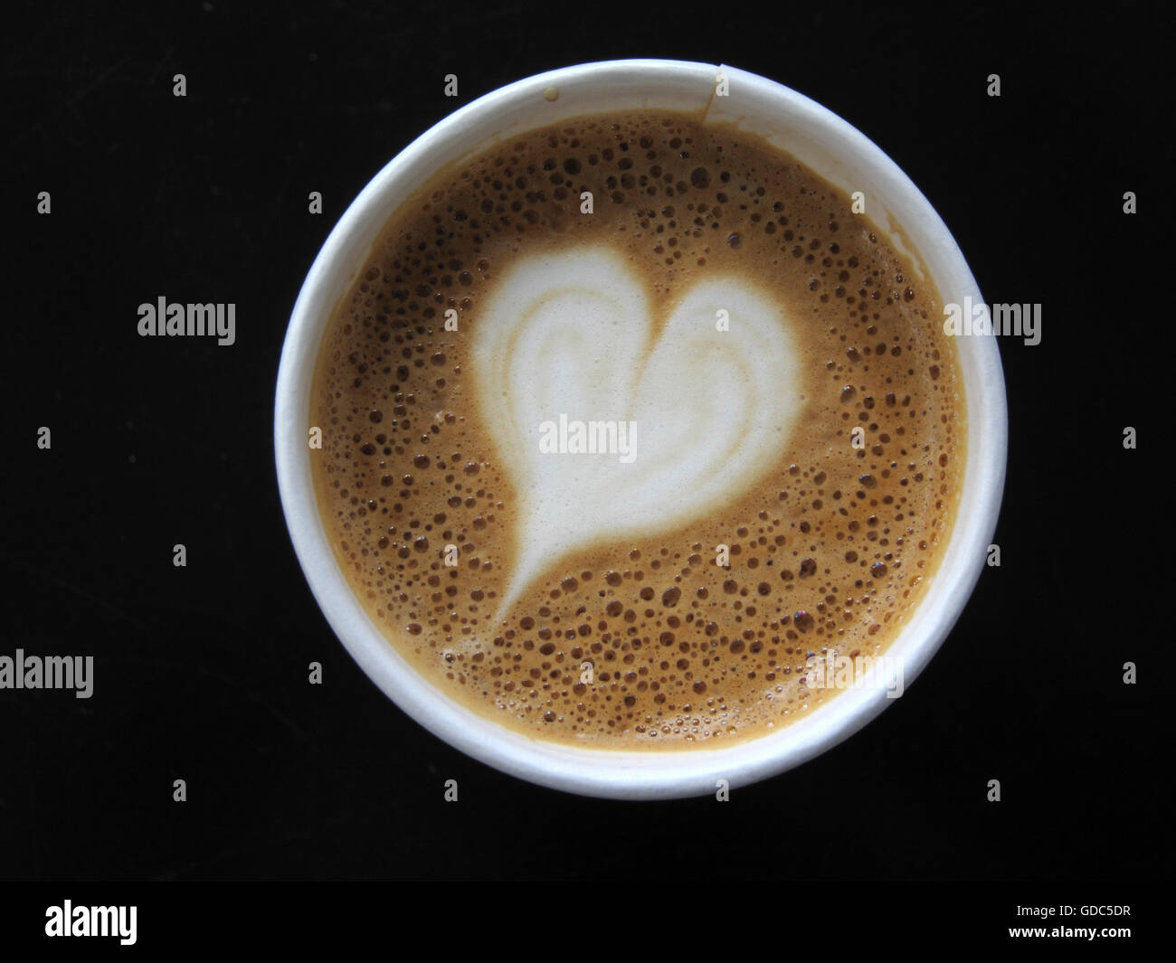 heart in coffee Stock Photo - Alamy
