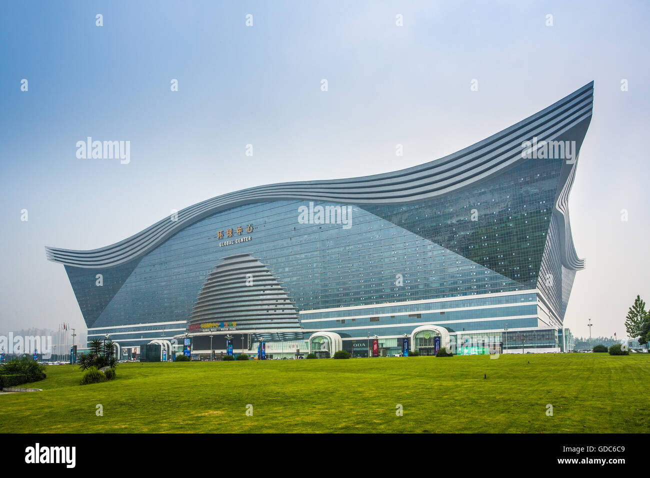 Architecture artificial beach big building chengdu china city entrance ...