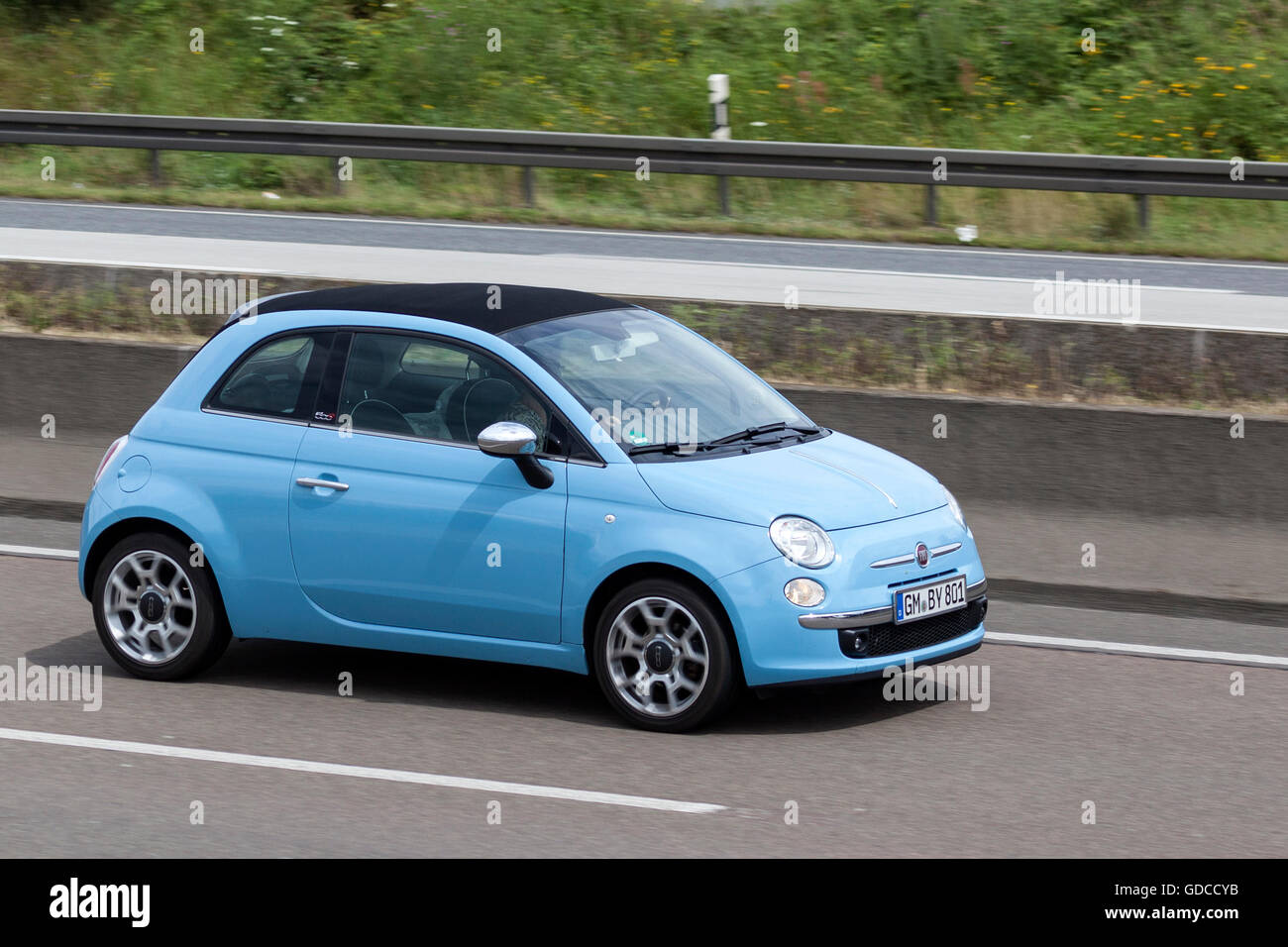 Fiat 500 on the road Stock Photo - Alamy
