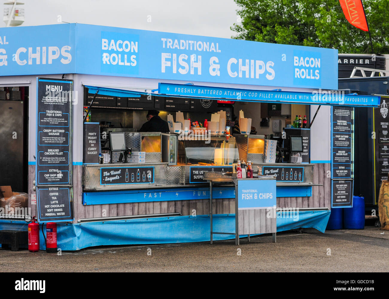 Fish and chips stall Stock Photo - Alamy