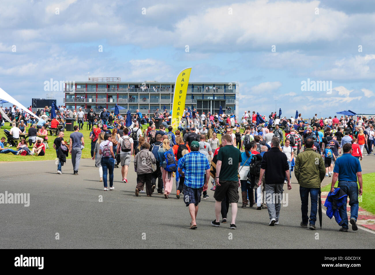 Fans at Silverstone race track during the F1 Formula One weekend Stock ...