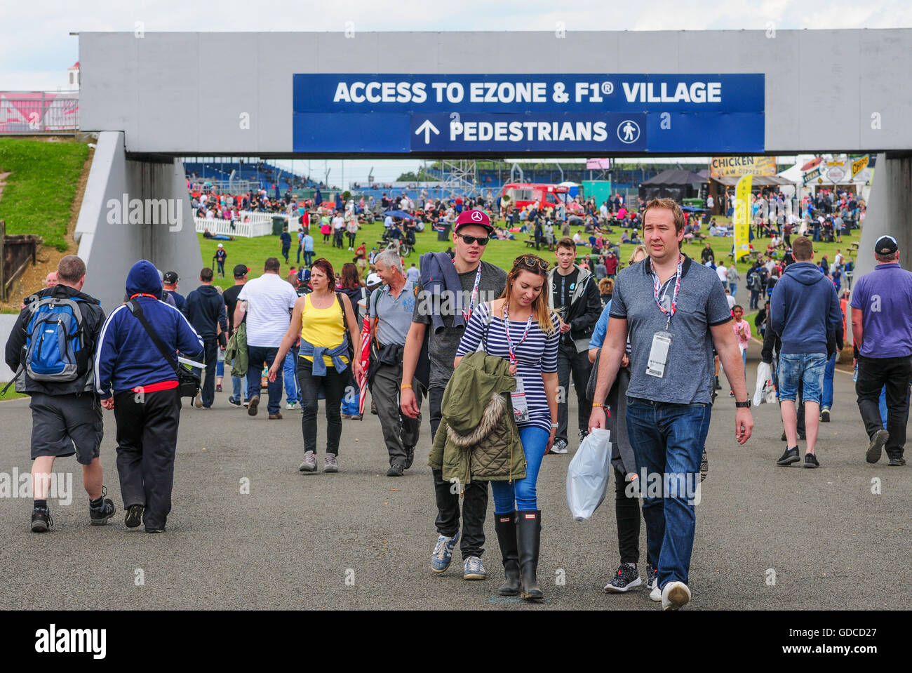 Fans at Silverstone race track during the F1 Formula One weekend Stock ...