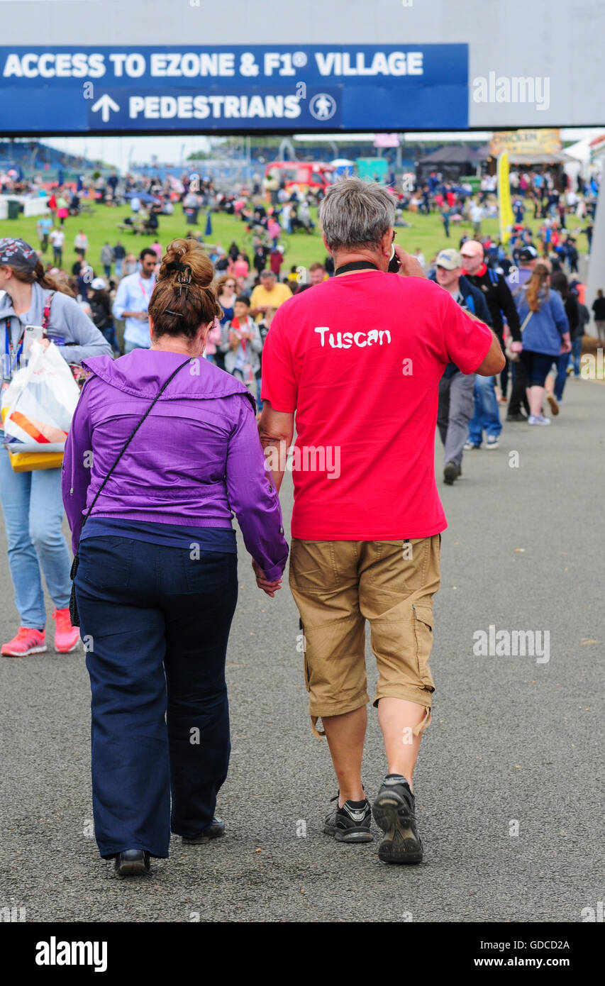 Fans at Silverstone race track during the F1 Formula One weekend Stock ...