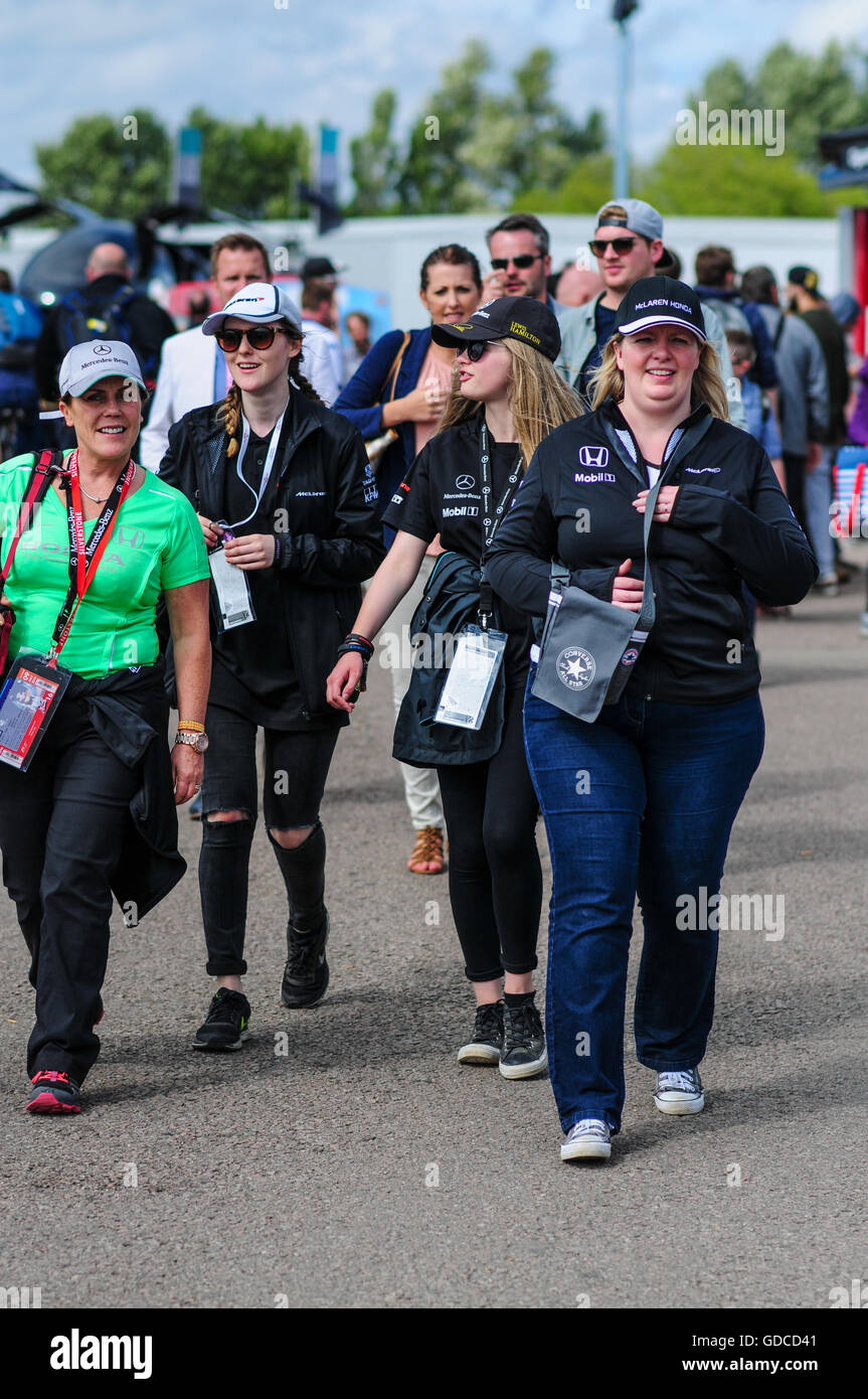 Fans at Silverstone race track during the F1 Formula One weekend Stock ...