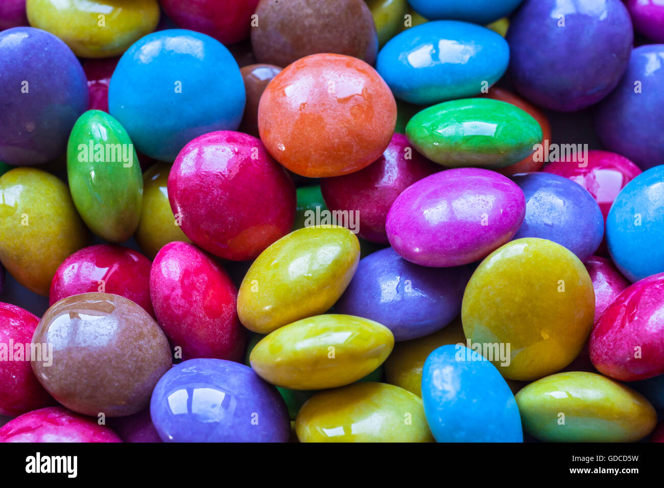 Close up view of colorful chocolate candy as texture, background Stock ...