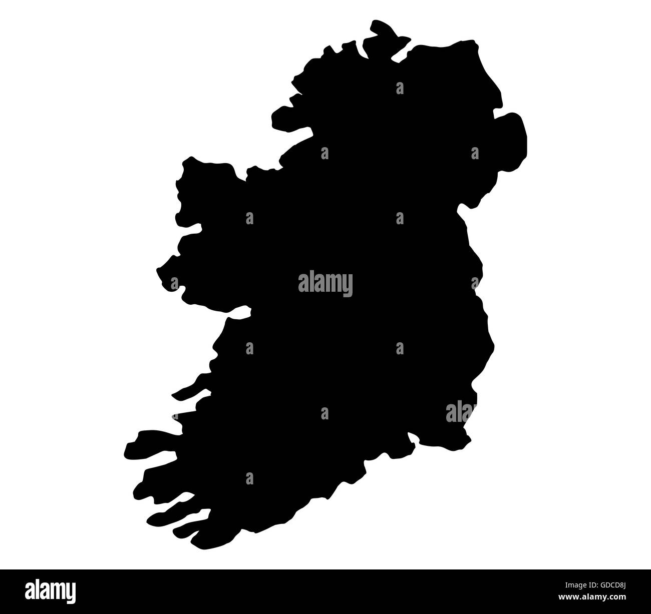 Map ireland detailed Black and White Stock Photos & Images - Alamy