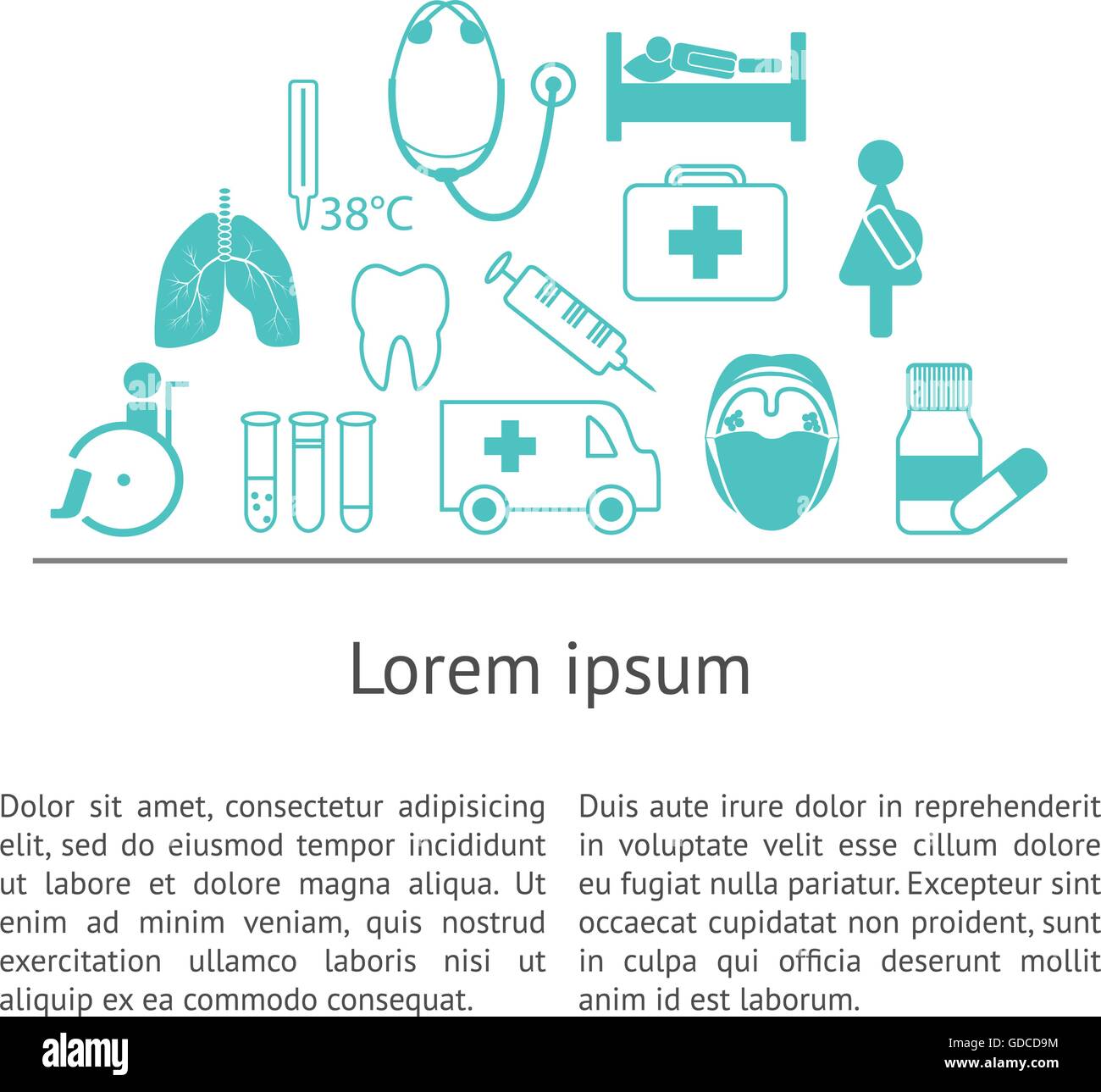 Medical icons with text Stock Vector Image & Art - Alamy