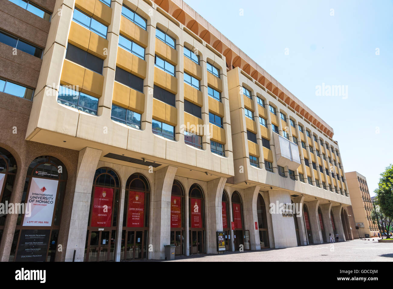 Facade of Stade Louis II stadium in Fontvieille, Monaco Stock Photo - Alamy