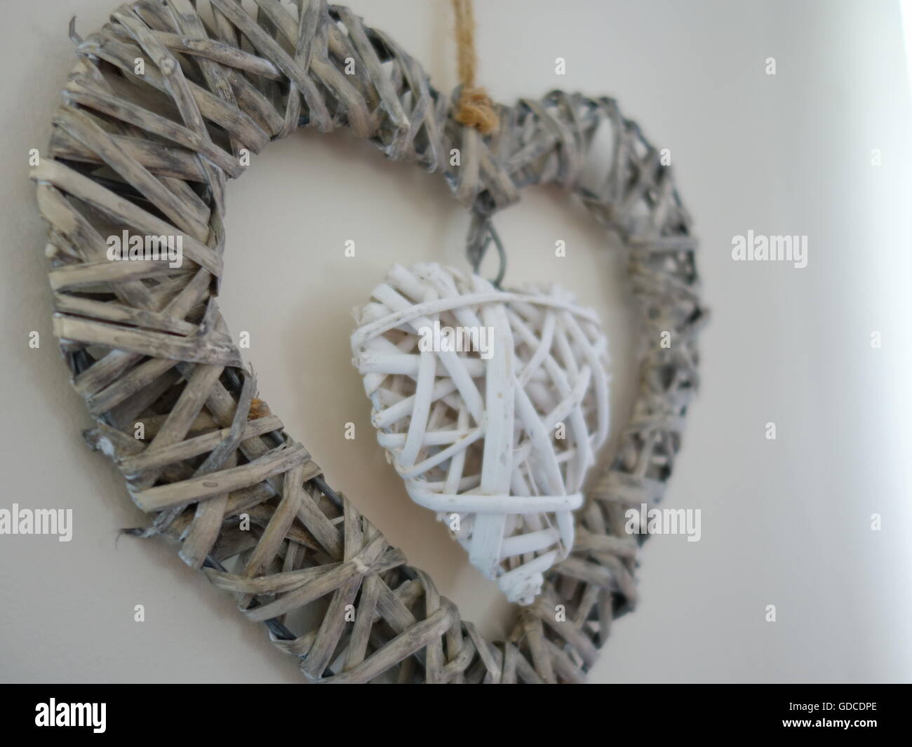 A wicker heart decoration Stock Photo - Alamy