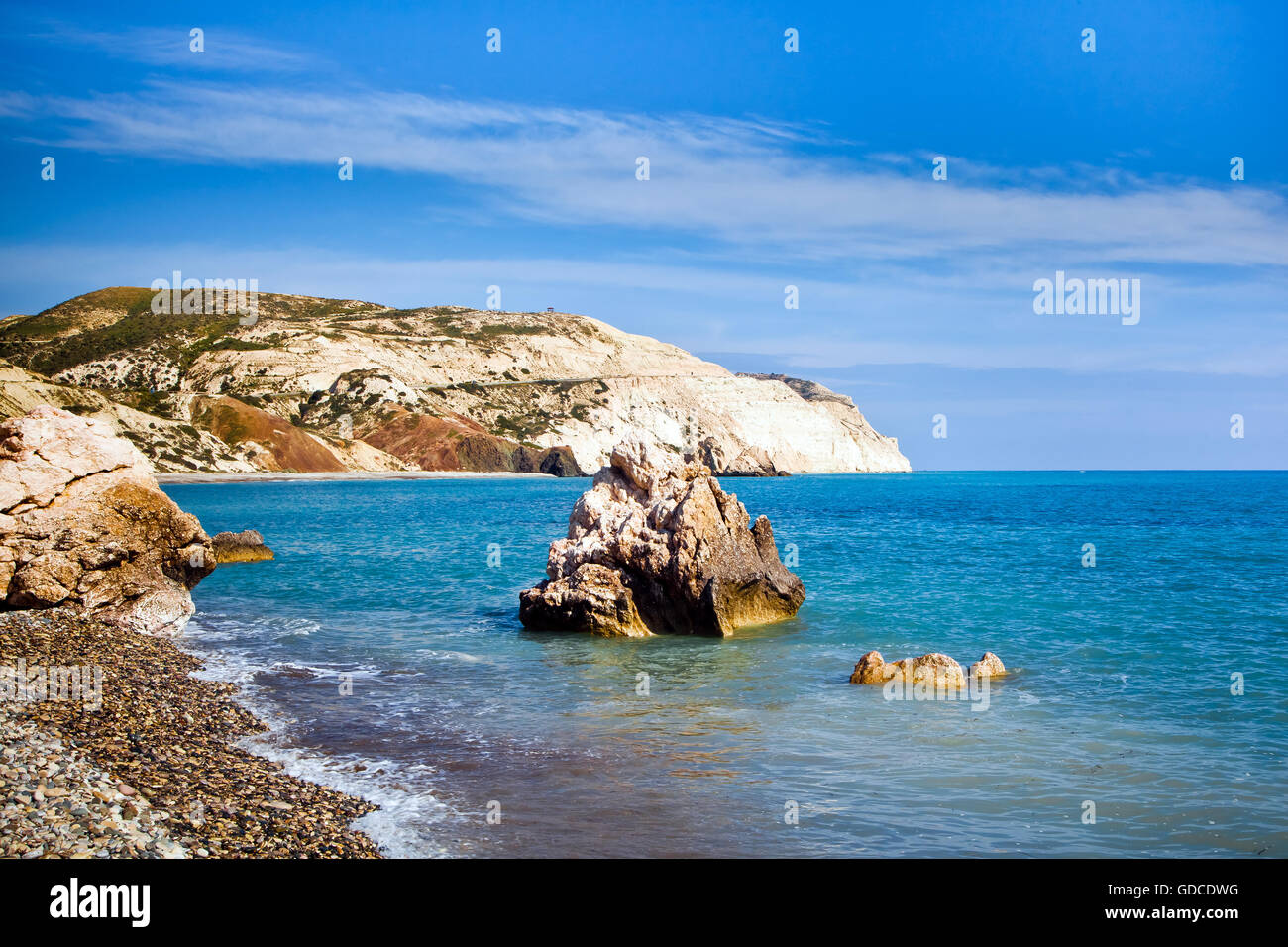 Aphrodite's birthplace beach in Paphos, Cyprus Stock Photo - Alamy