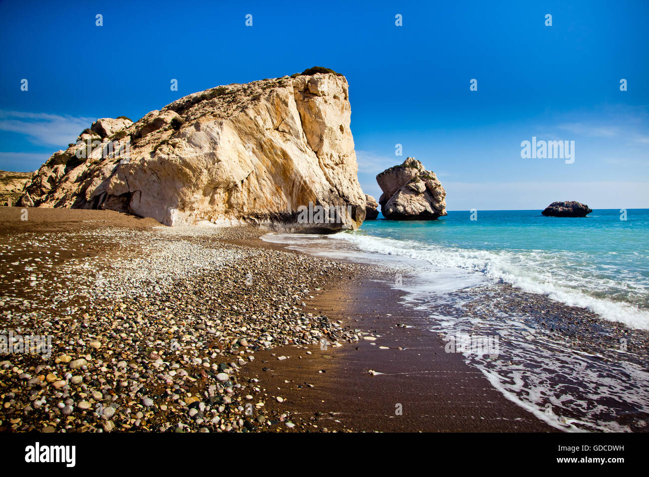 Aphrodite's birthplace beach in Paphos, Cyprus Stock Photo - Alamy
