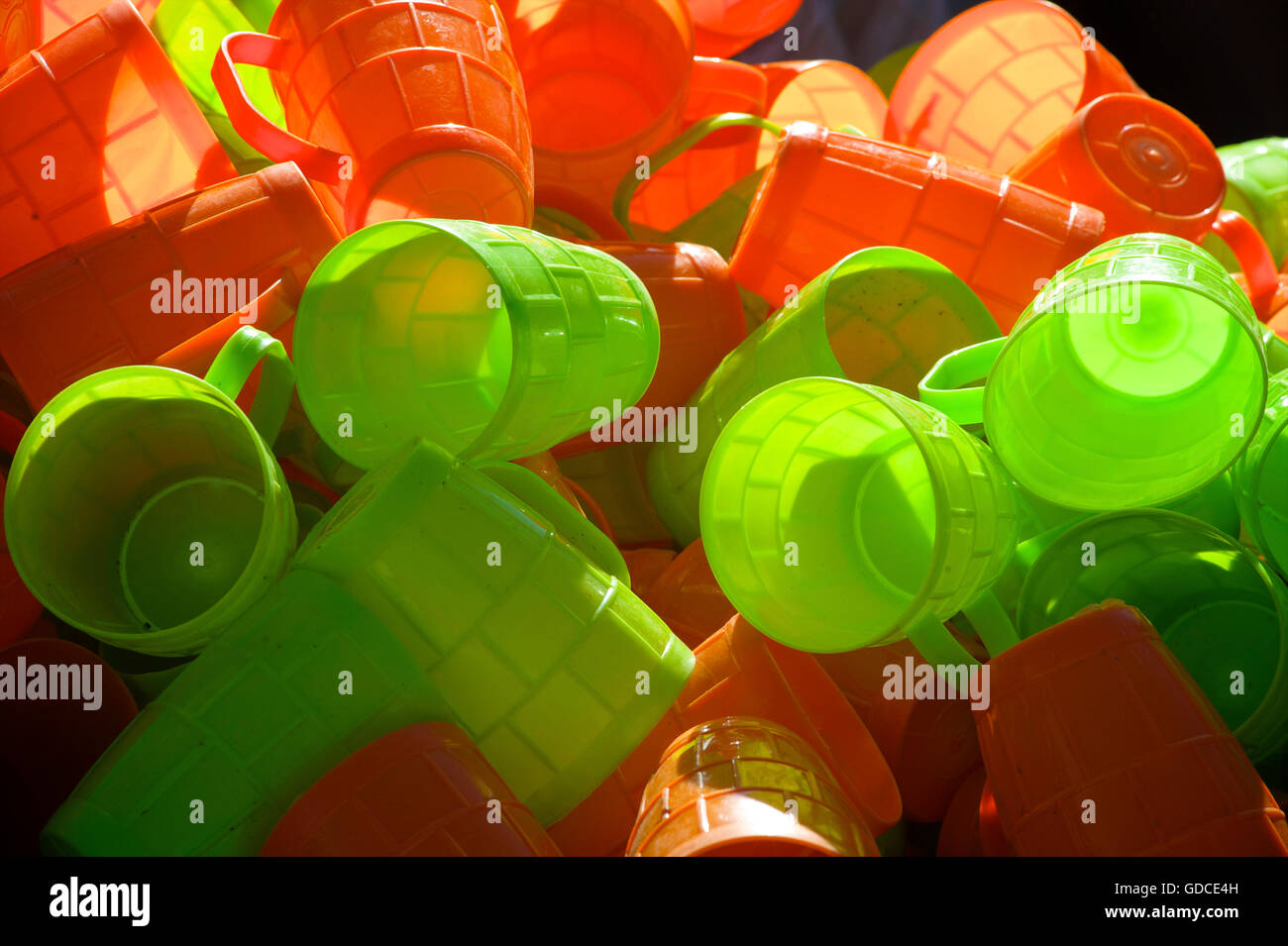 Plastic cups and mugs for sale at Lalibela market, Ethiopia Stock Photo ...