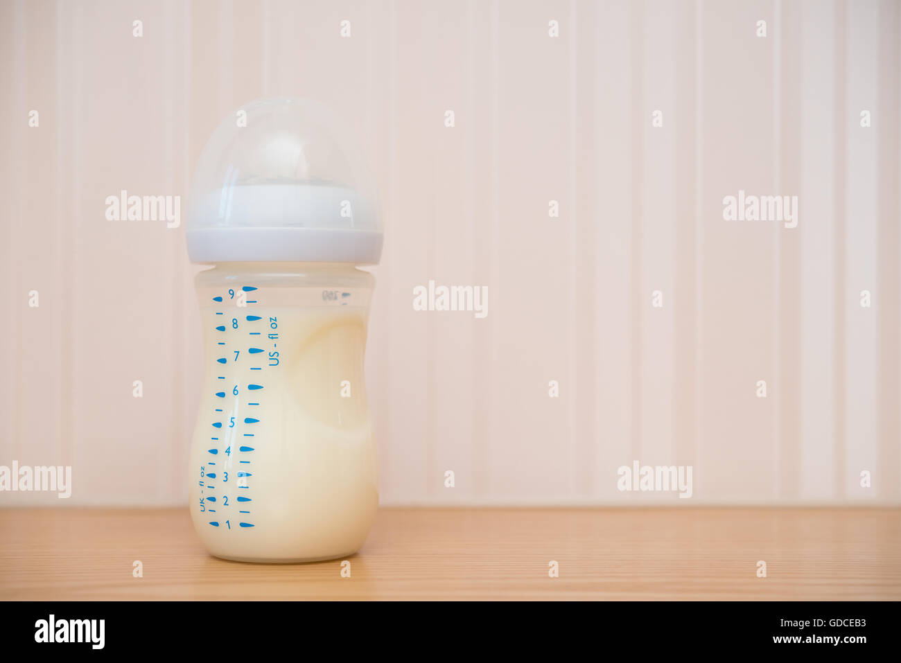 baby bottle of powdered milk at home with copy space Stock Photo - Alamy