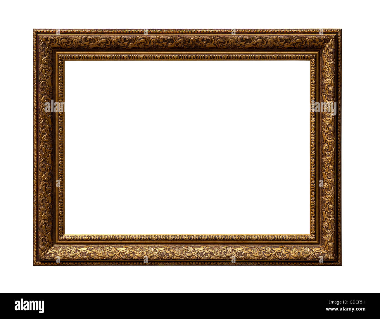 Golden classic painting canvas frame Stock Photo - Alamy