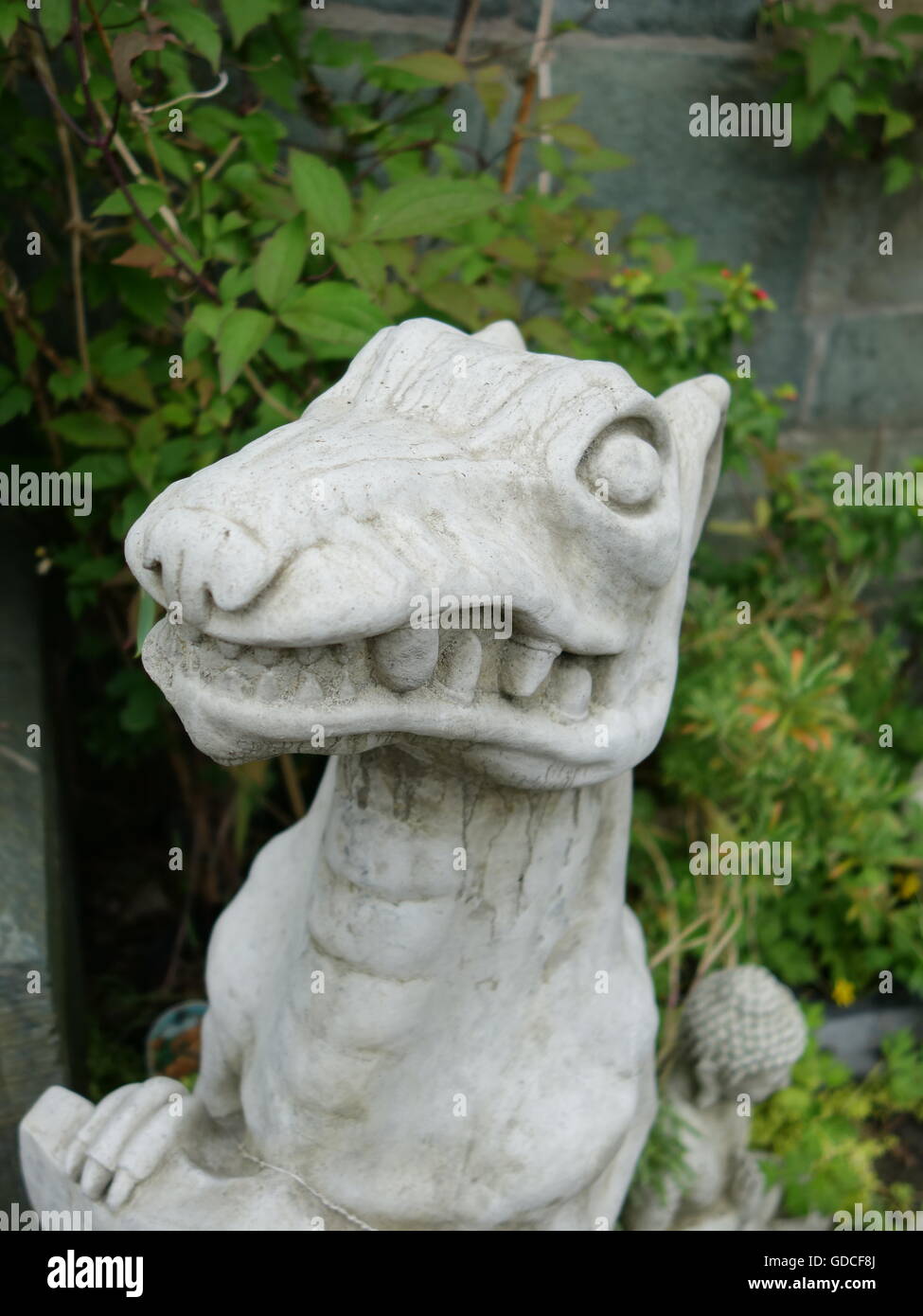 A dragon garden gargoyle Stock Photo - Alamy