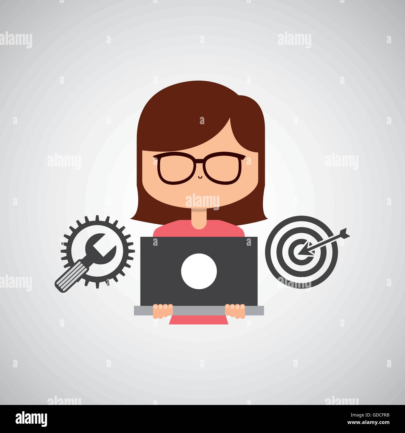 girl working icon Stock Vector Image & Art - Alamy